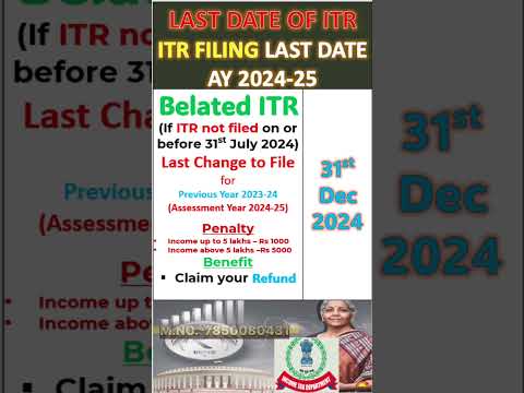 Last date of itr filing ay 2024-25 | revised return of income tax 23-24 | belated itr filing 2024-25