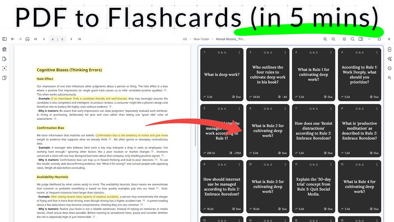 The fastest way to turn PDFs into Flashcards (BrainLoom)