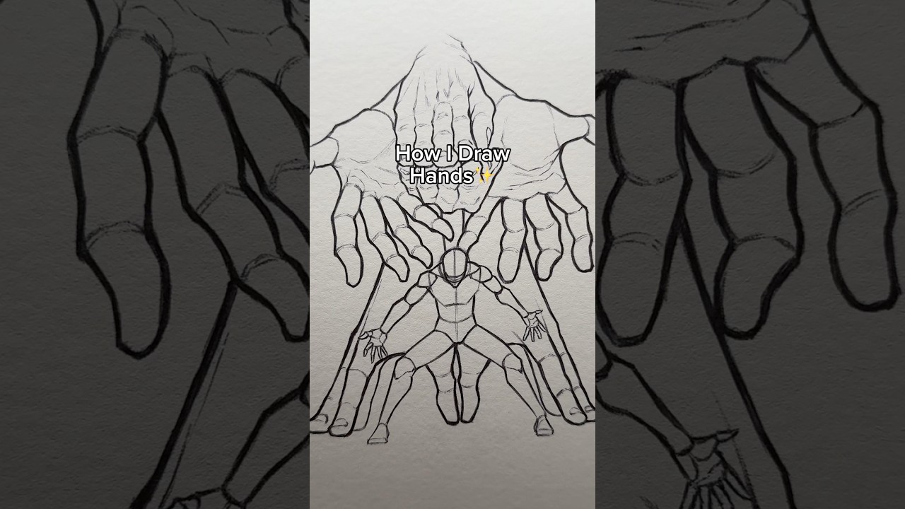 How to Draw Hands in Perspective - ⭐️Tutorial⭐️ #drawing #sketch #art #hand #tutorial #howtodraw #fy