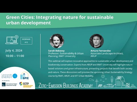 GREEN CITIES: INTEGRATING NATURE FOR SUSTAINABLE URBAN DEVELOPMENT