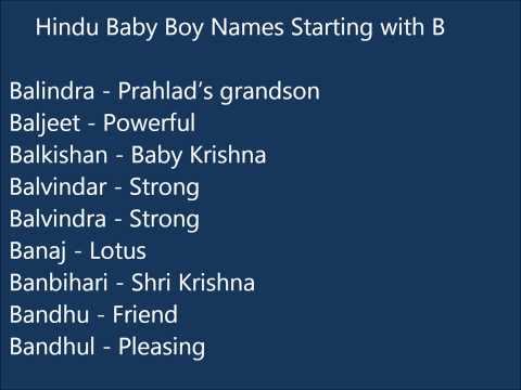 Indian Hindu Baby Boy Names starting with B