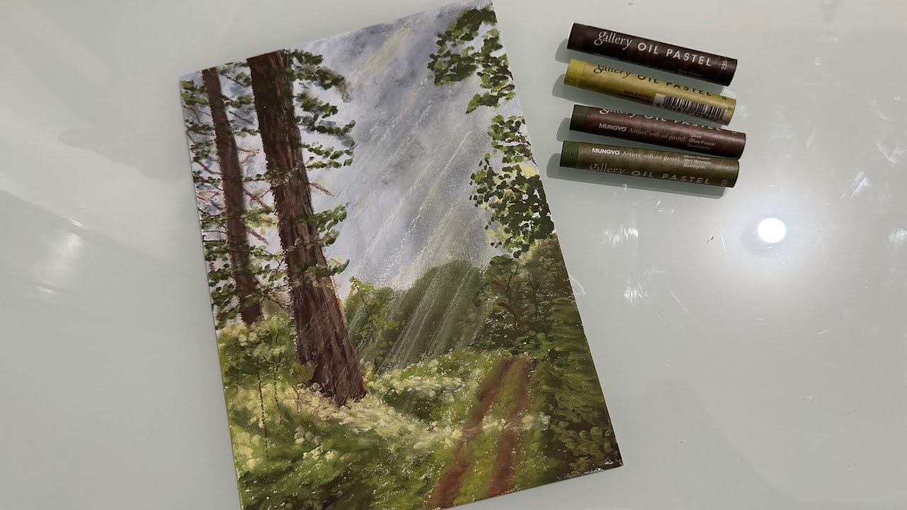 Woodland #oilpastel #oilpasteldrawing #drawwithme