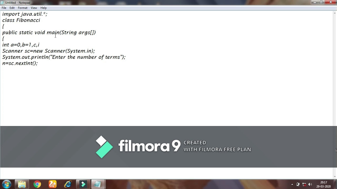 Fibonacci Series Program.