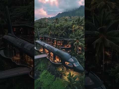 Airplane-shaped mansion................#airplane #midjourney #luxuryhomes #mansion #bedroomdesign