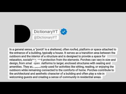 Porch Meaning in English