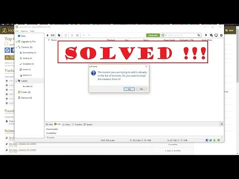 "The torrent you are trying to add is already in the list" Problem SOLVED