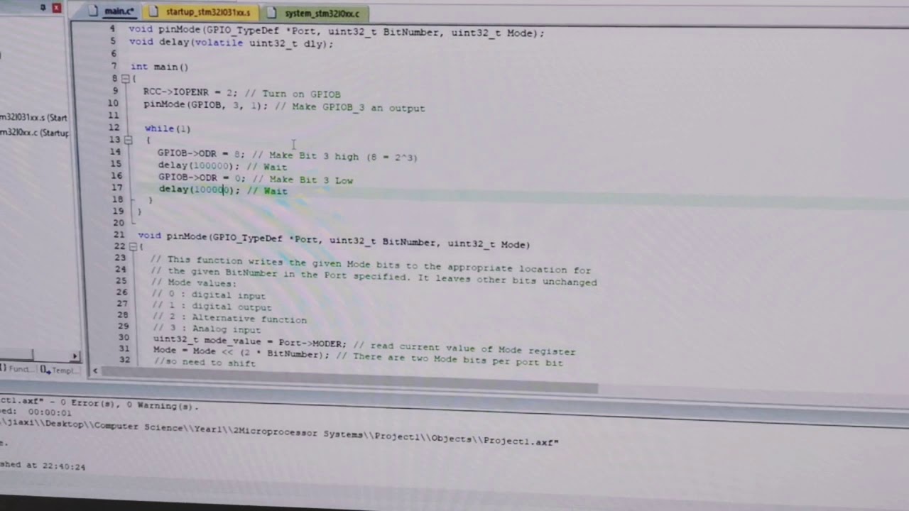 Microprocessor Systems Lab 1 - Blinky Demonstration
