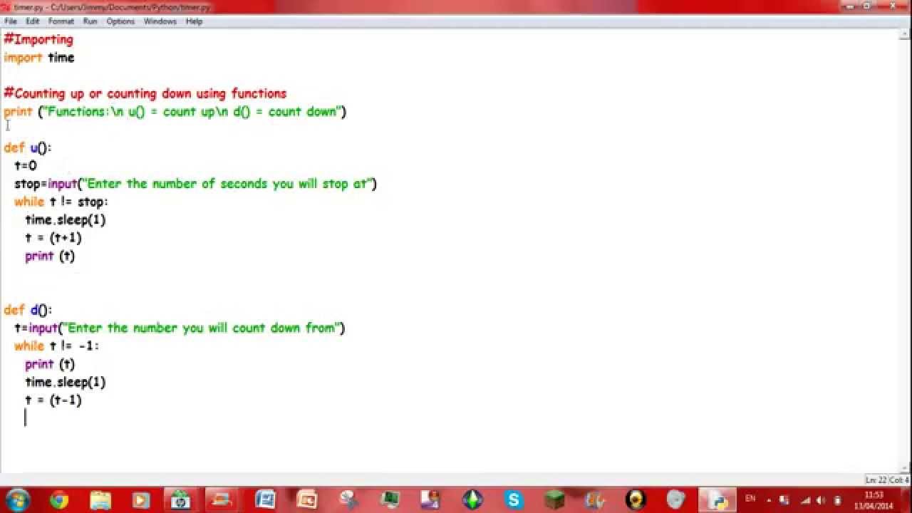 Python Program #2: Timer