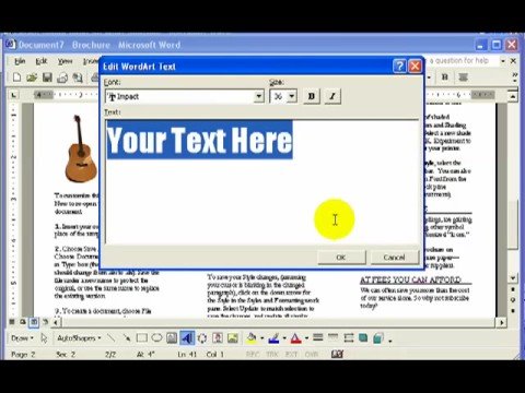 MS Word: using WordArt