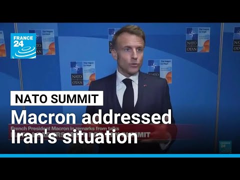 French president Emmanuel Macron speaks at the NATO summit • FRANCE 24 English