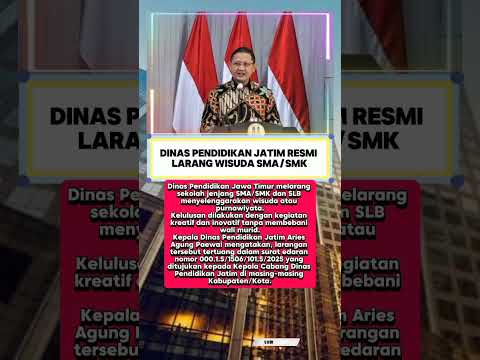 Dinas Pendidikan Jatim Resmi Larang Wisuda SMA/SMK #shorts #trending #new