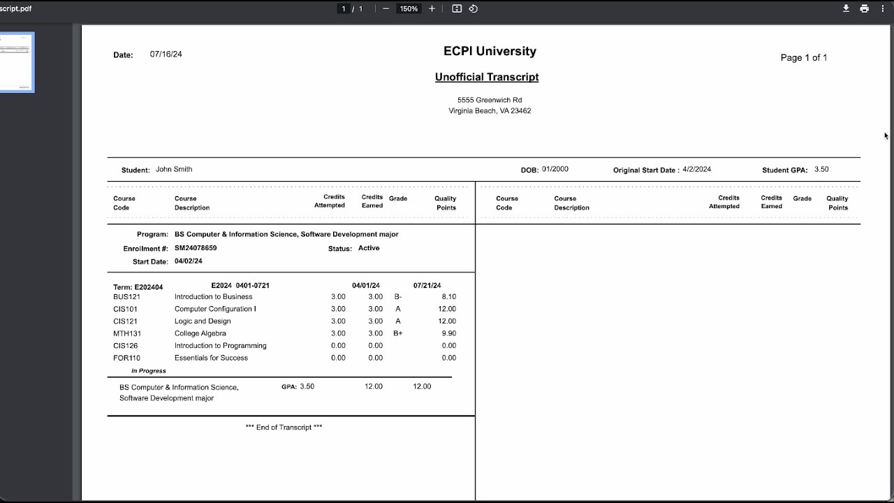 How Do I Get My Unofficial Transcript?