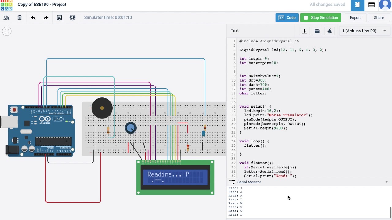 ESE190 Final Project: Morse code translator