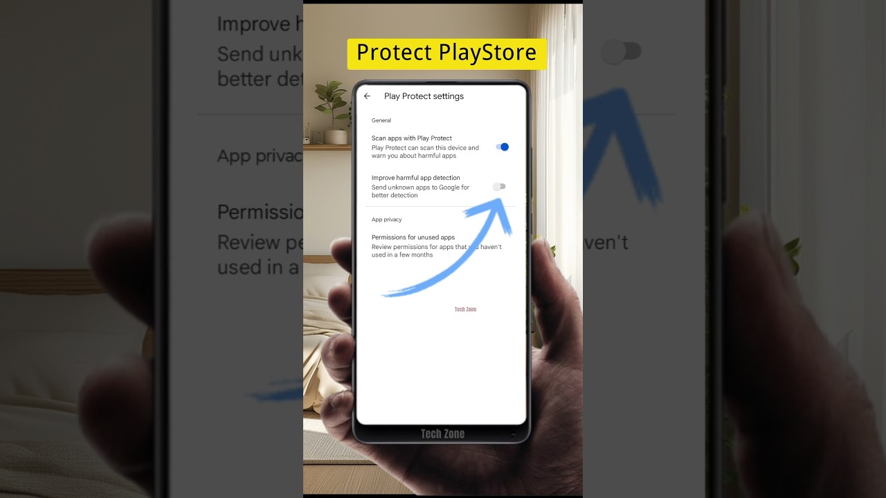 Is Your Phone at Risk? How to Enable Improve Harmful App Detection on Playstore | Tech Zone #shorts