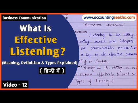 Effective Listening | Meaning | Definition | Types Of Listening | Business Communication | In Hindi