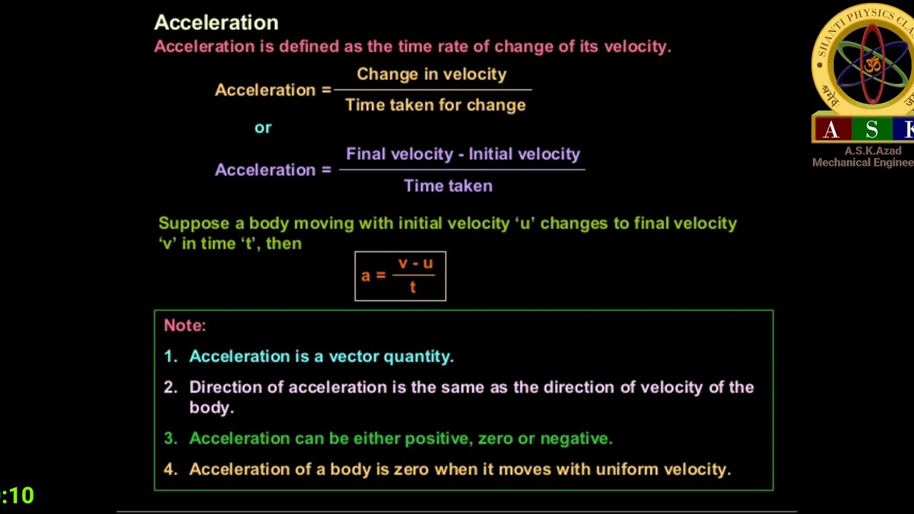 9. Speeding Up and Slowing Down || Motion || Class 9th Science Chapter 8