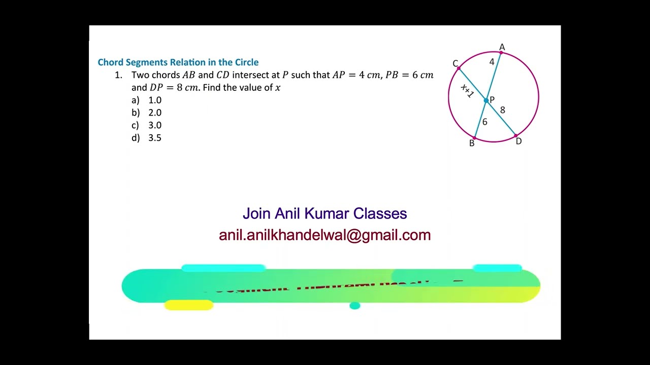 Chord Theorem Proof and Practice Test Questions Length