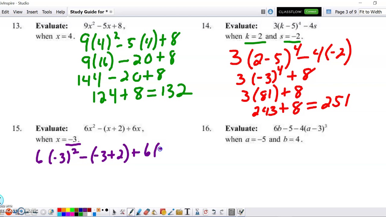 Ad Alg Chapter 1 Study Guide Section 1 2