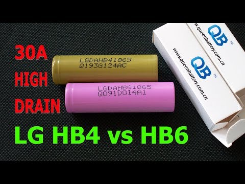 LG HB4 vs HB6: 30A high drain Li-ion batteries' capacity test