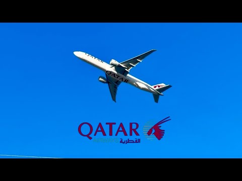 Qatar Airways Boeing 777-300ER (A7-BEU) Departing from Melbourne Airport