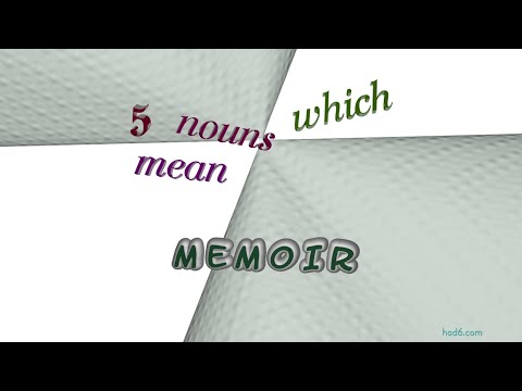 memoir - 6 nouns with the meaning of memoir (sentence examples)