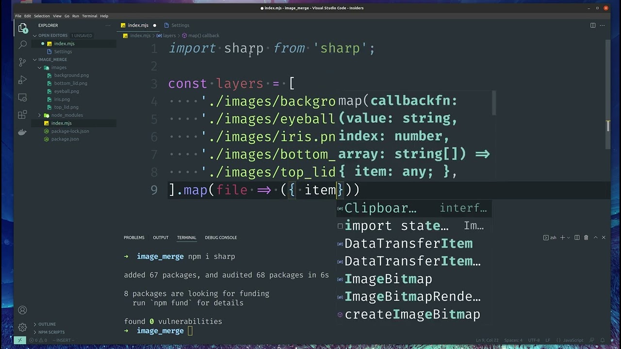 Merge images using sharp and node.js