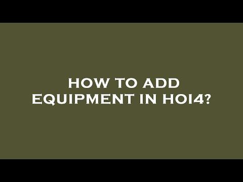 How to add equipment in hoi4?