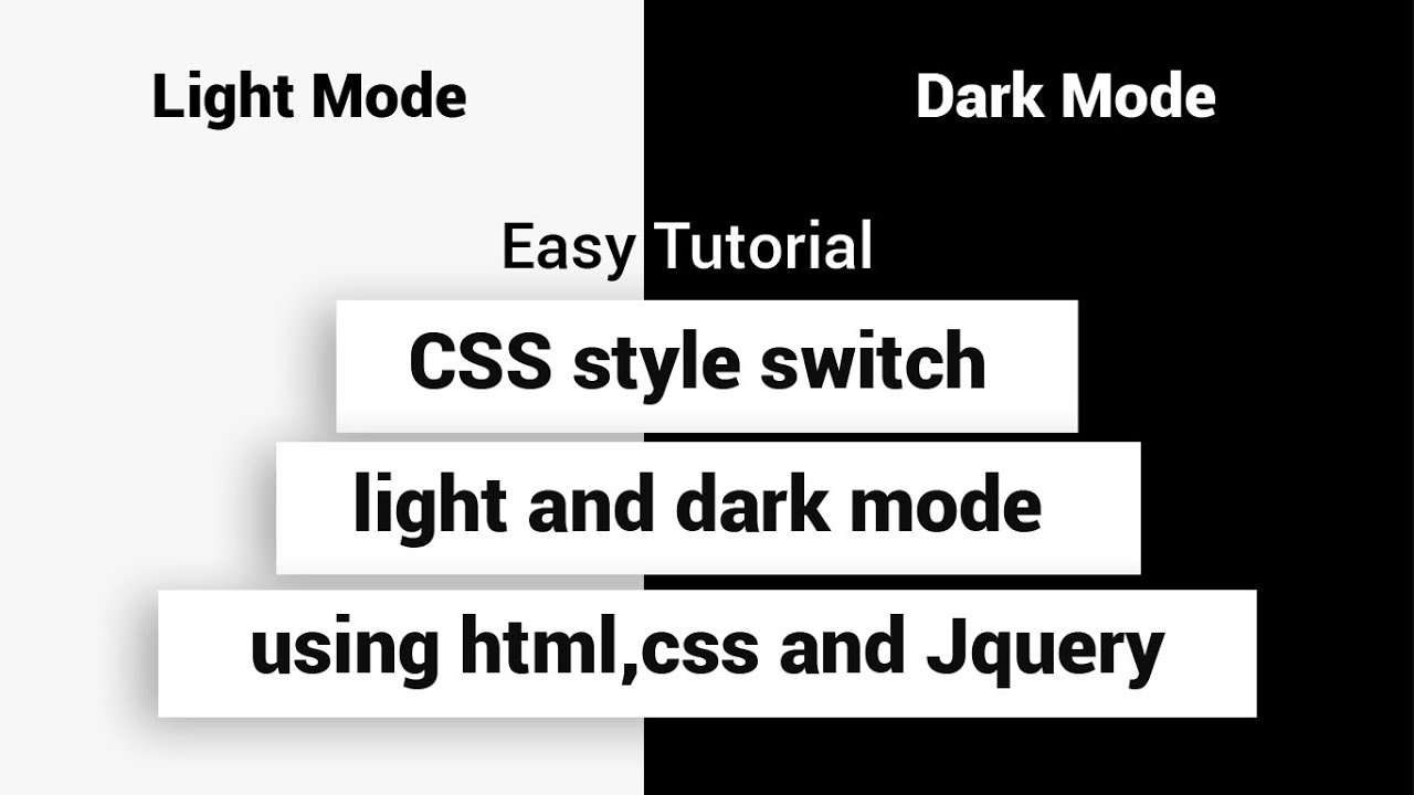 Light/Dark Mode Toggle Switch using html,css and Jquery