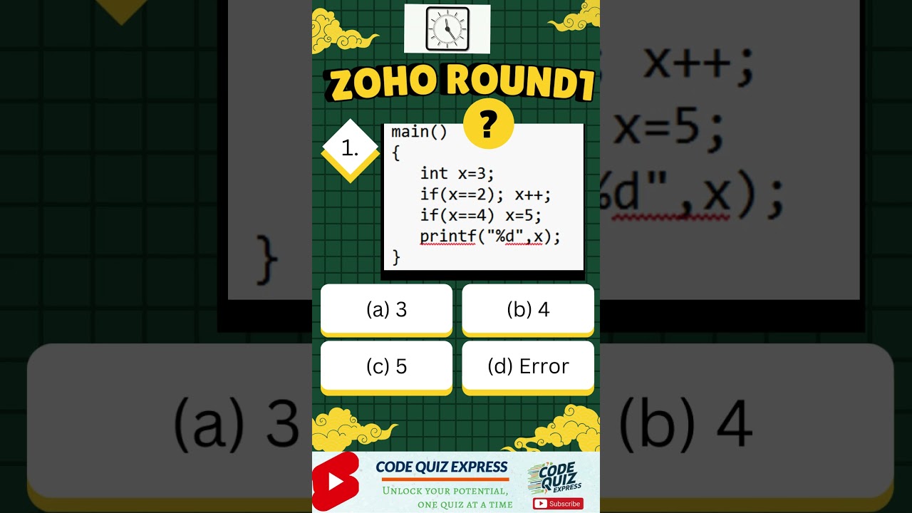 ZOHO Round 1 | C-Debugging Interview question | July 2024 | Question 1 of 10 #zoholatestprogramming