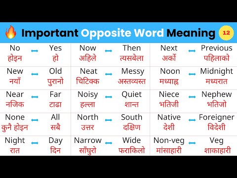 1000+ Opposite Words (Antonyms) Series | Part 12 - "N" | Opposite words| विपरीतार्थक शब्द| Antonym