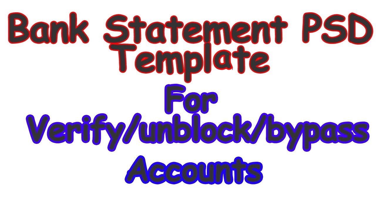 Get Free Bank Statement PSD Template For Verify/Unblock Accounts PayPal Amazon