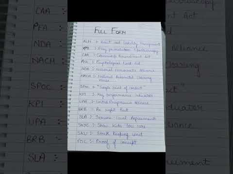 Alm, Xps, Caa,Pfa ,Nda,Nach, Spoc ,Kpi, upa, brb, sla, sku .... Full Form #trending #fullform #upsc