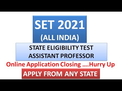State Eligibility Test 2021 | SET 2021 All Over INDIA | Apply from any State | Hurry Up