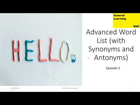 Advanced Word List: Episode 2