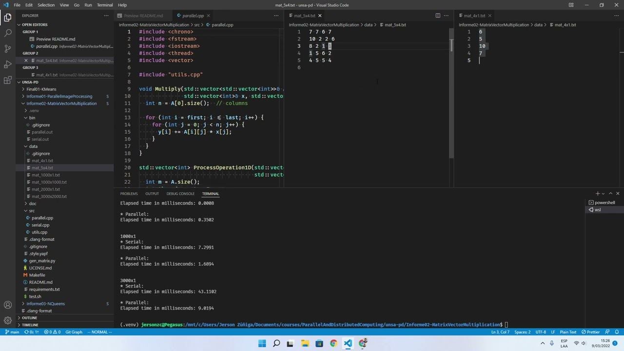 Parallel matrix-vector multiplication