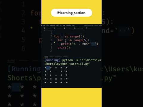Square Star Pattern - Python | Python Pattern Series | @learning_section