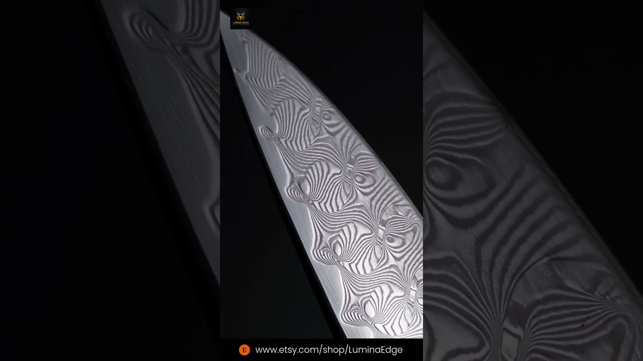 Premium Engraved Damascus Knife Unboxing – Lumina Edge Etsy Find!