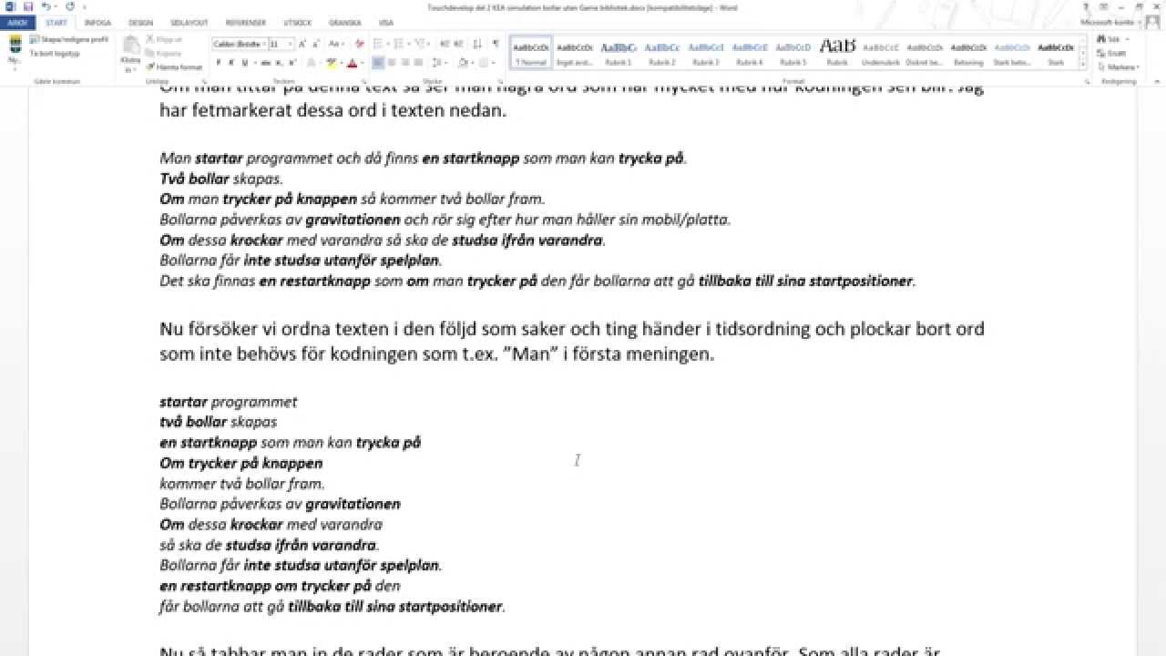 Programmering 1 pseudokod Touchdevelop