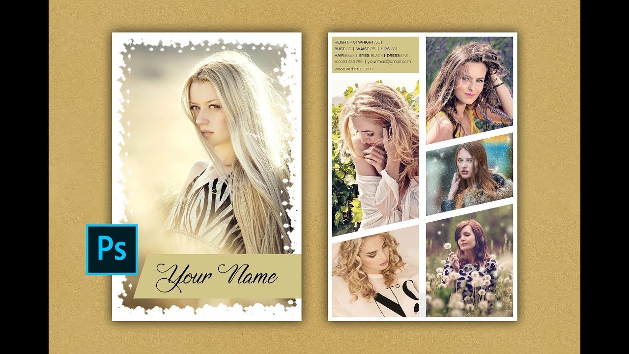 How to Create your own Model Comp Card in Photoshop | Template 02