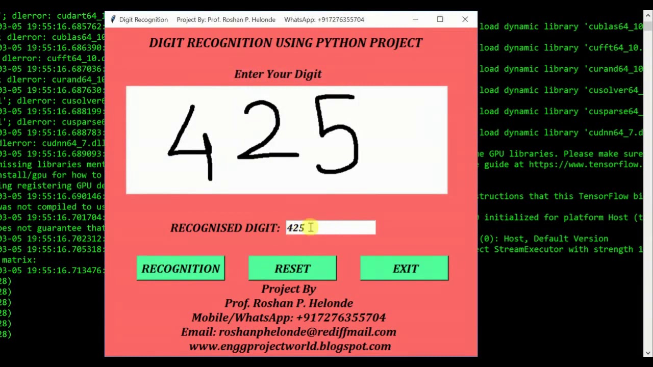 Python Code for Digit Recognition Using Neural Network Full Source Code | IEEE Based Project