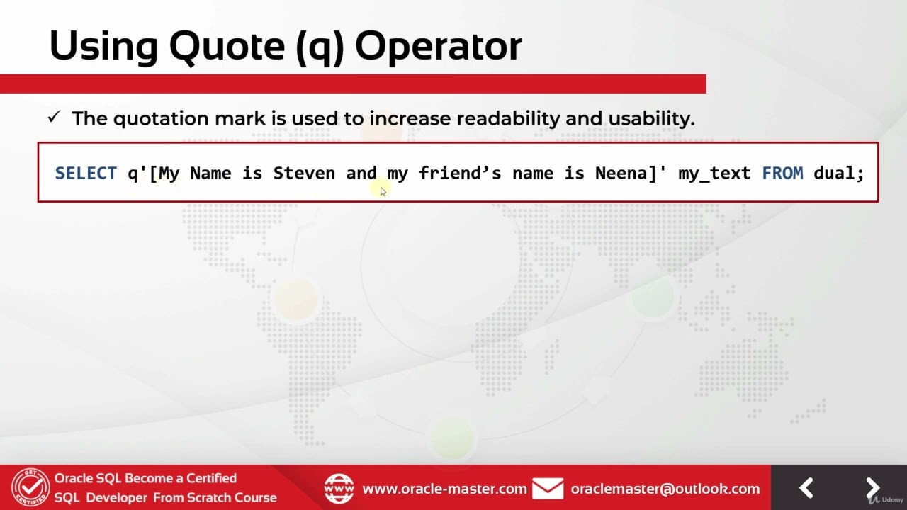 3.11 Retrieving Data [Quote Q Operator]