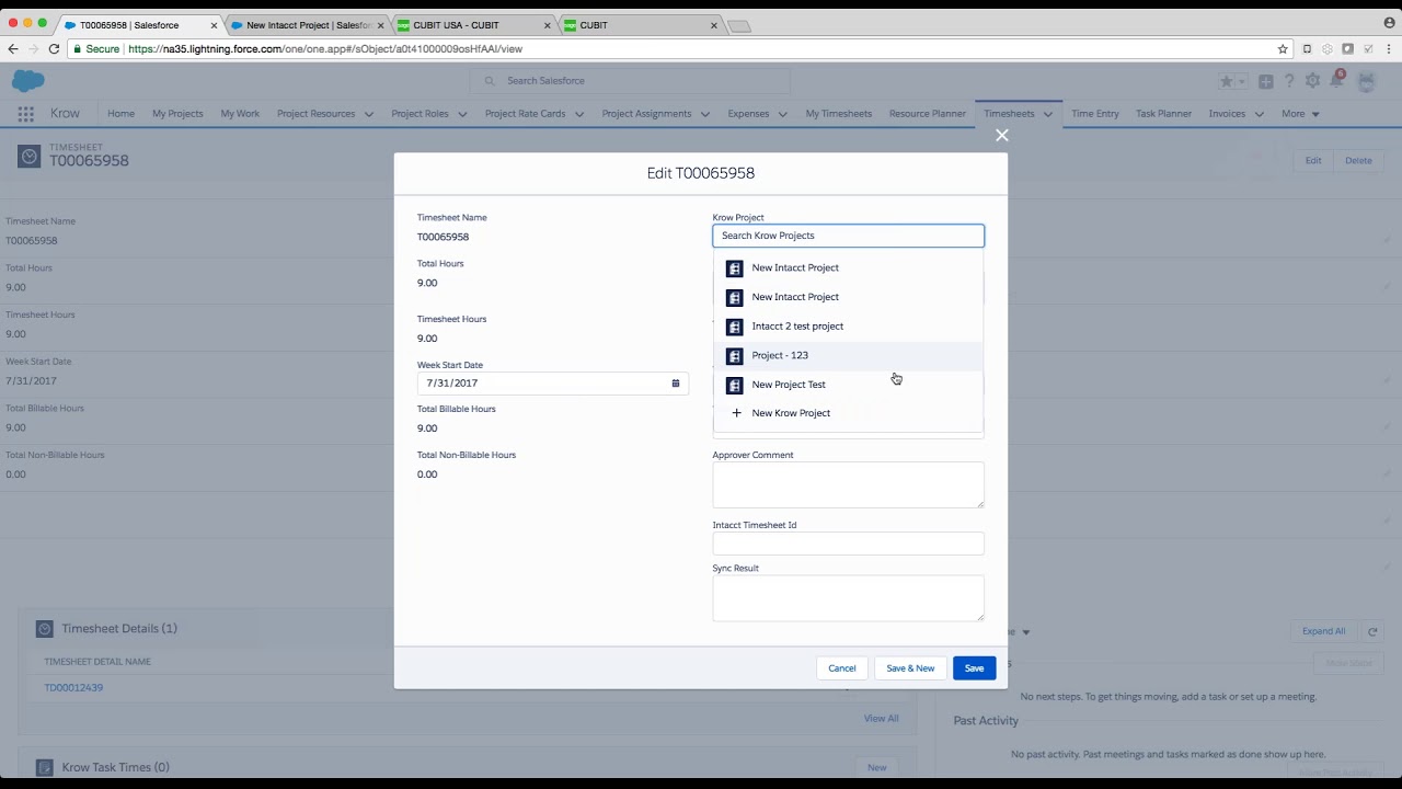 Krow PSA for Intacct