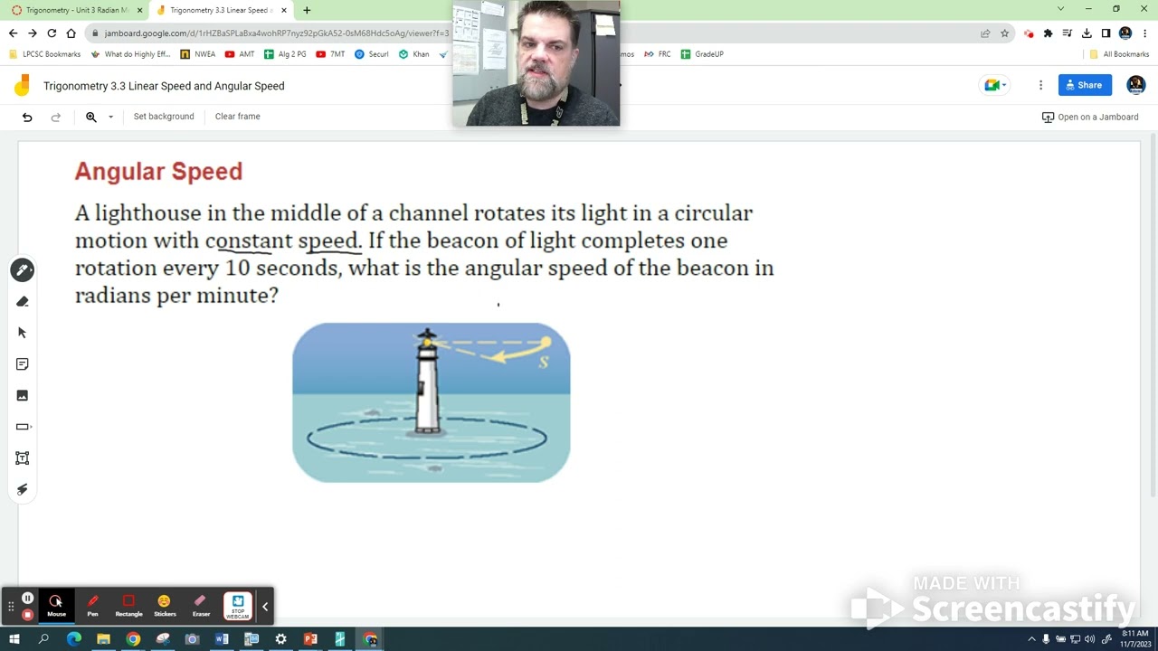 Trigonometry 3.3 Linear and Angular Speed Example 2