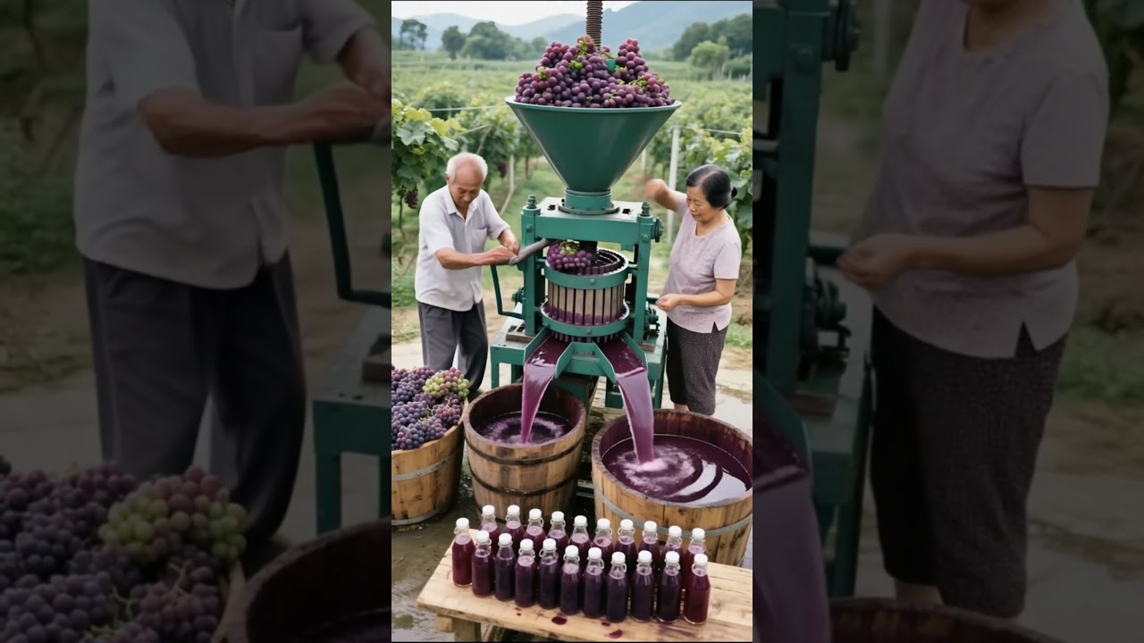 The freshly squeezed grape juice looks delicious#shorts#farmer#fruit#nature#agriculture