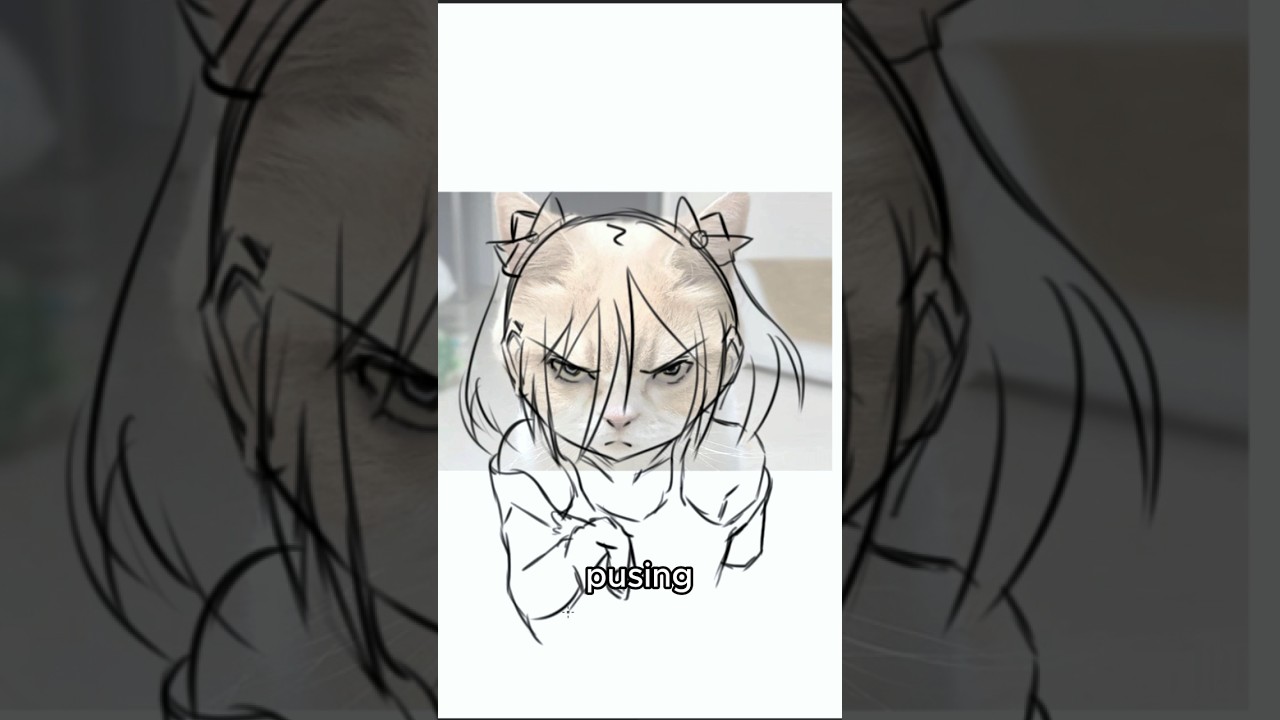 Aku coba gambar anime pake referensi KUCING