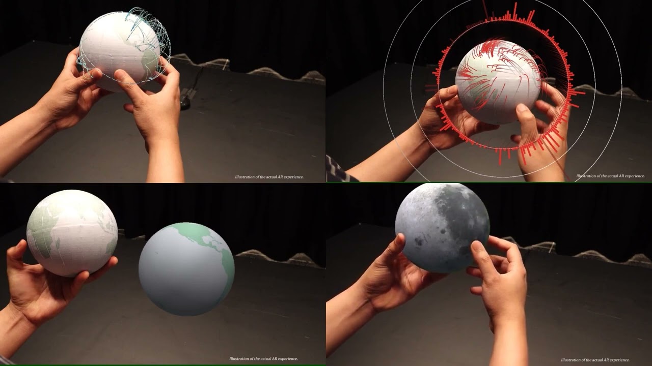 Tangible Globes for Data Visualisation in Augmented Reality