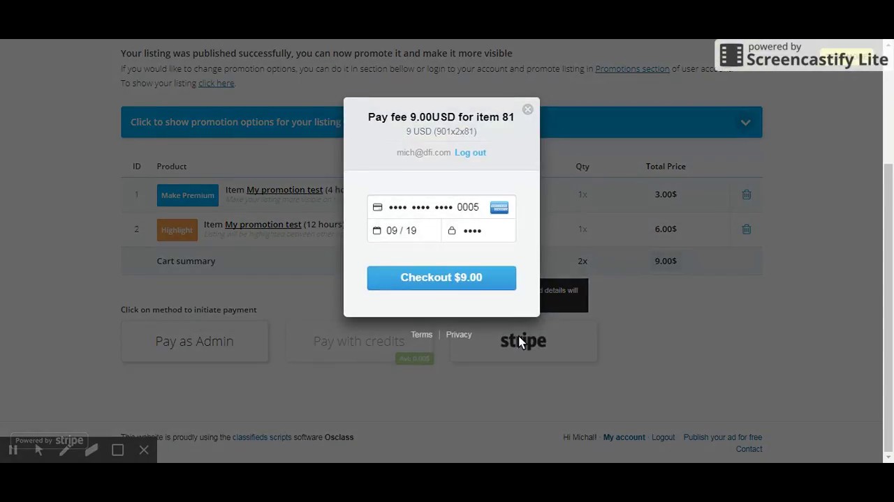 Osclass Pay Payment Plugin - Payments and Shopping Osclass plugins - OsclassPoint