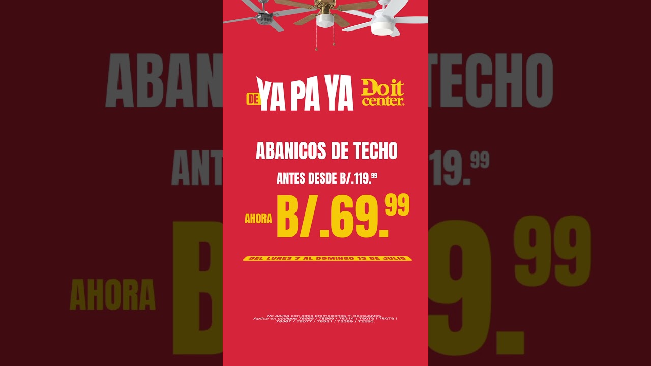 ¡Aprovecha el YAPAYA en ABANICOS DE TECHO!