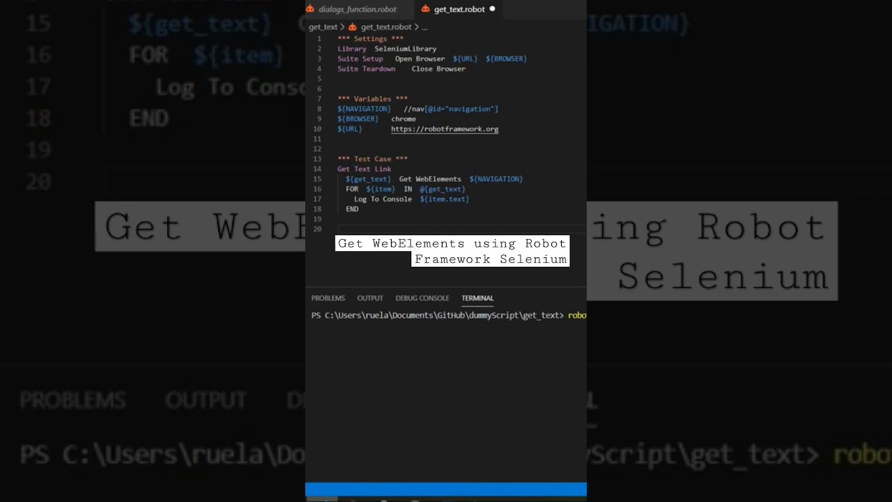 Get Web Elements using #selenium #robotframework #pythonautomation