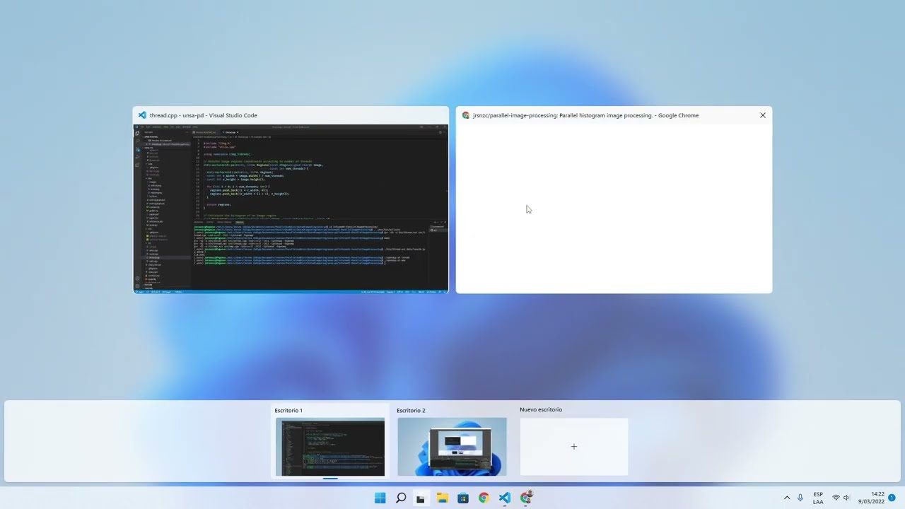 Parallel histogram image processing
